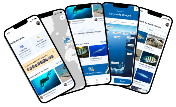 DiveCompanion™ App — Votre carnet de plongée intelligent & communauté